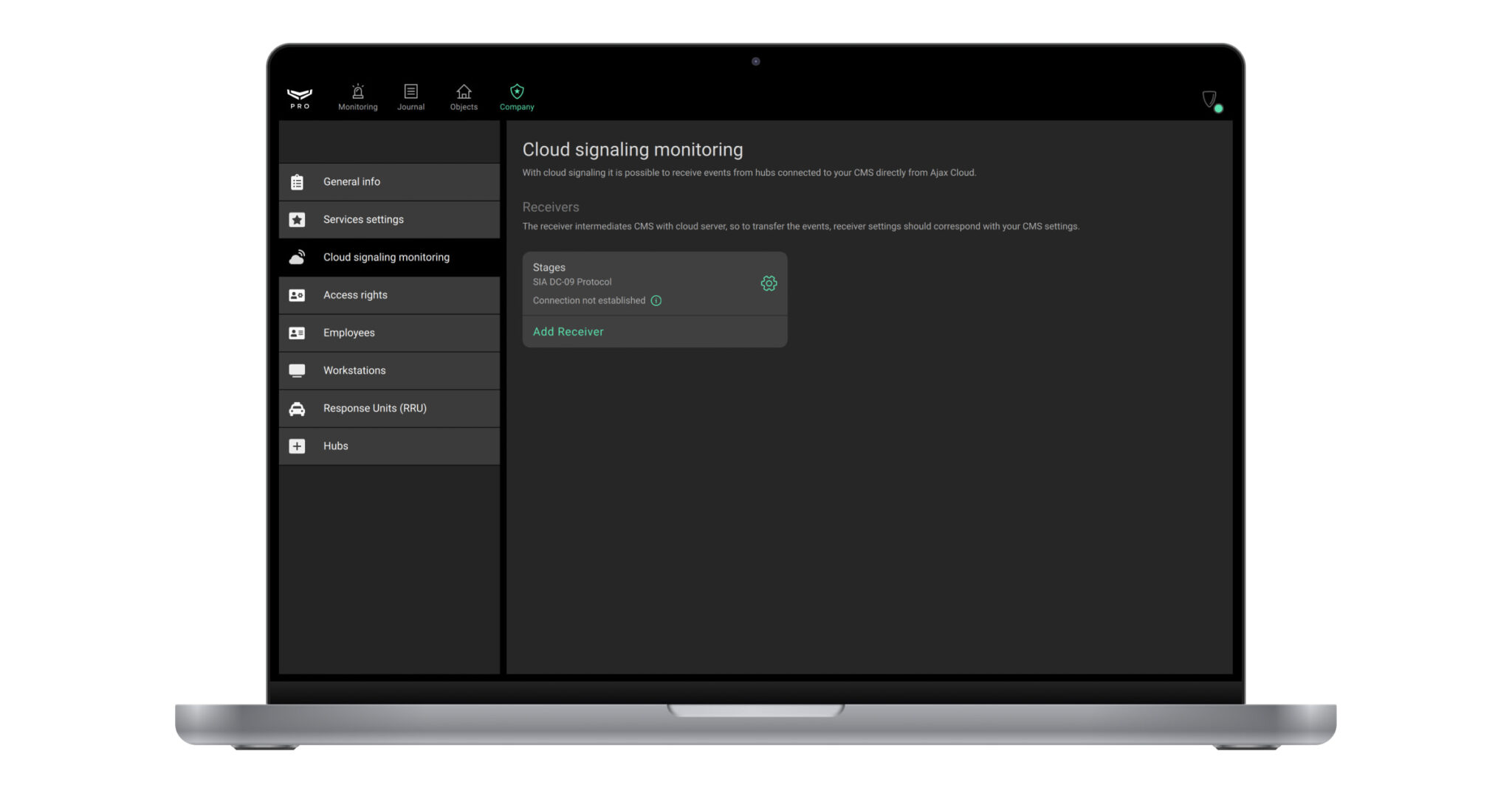 PRO Desktop 3.8: Einrichten der Überwachung über Ajax Cloud für Ihre ...